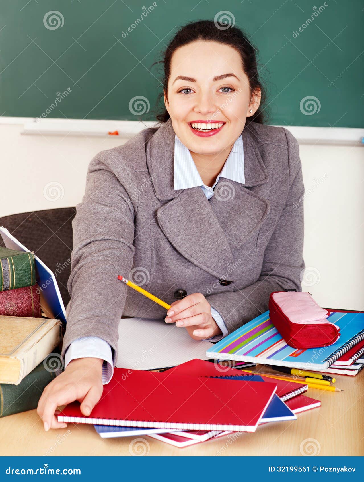 Woman in classroom. stock image. Image of class, college - 32199561