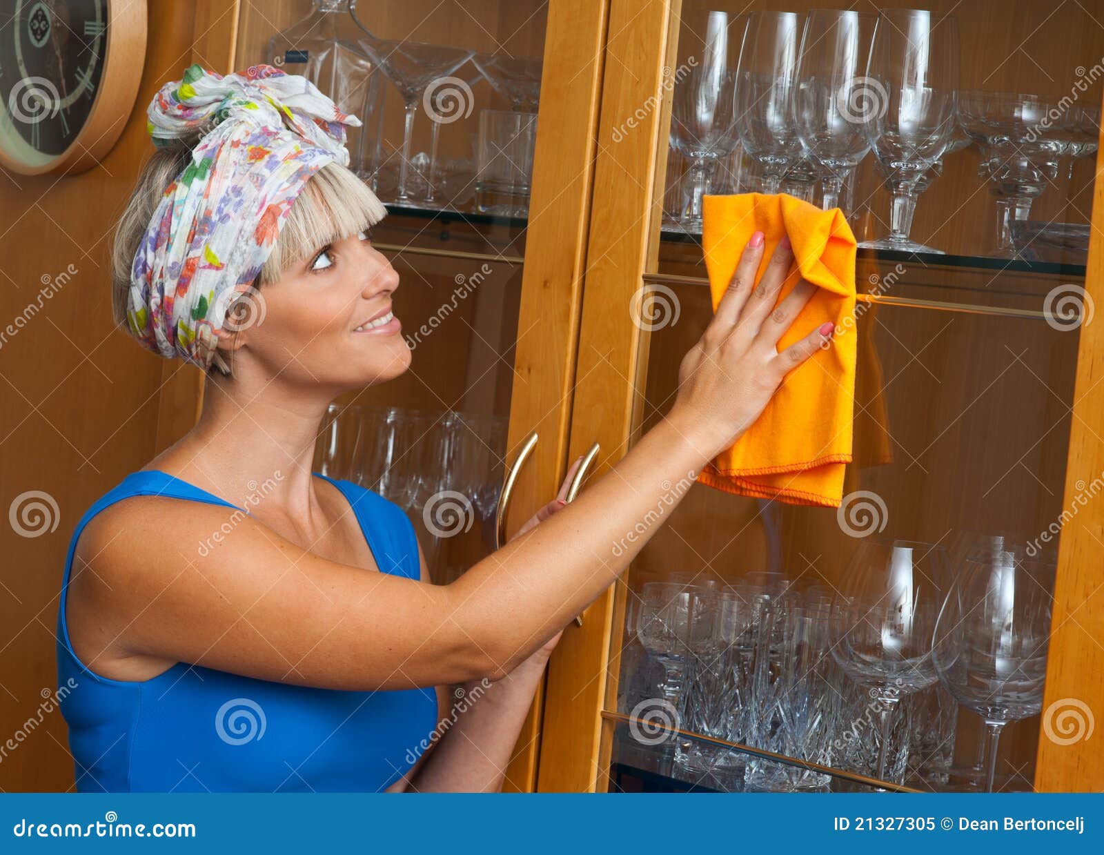 Woman cleaning stock image. Image of blond, home, caucasian - 21327305