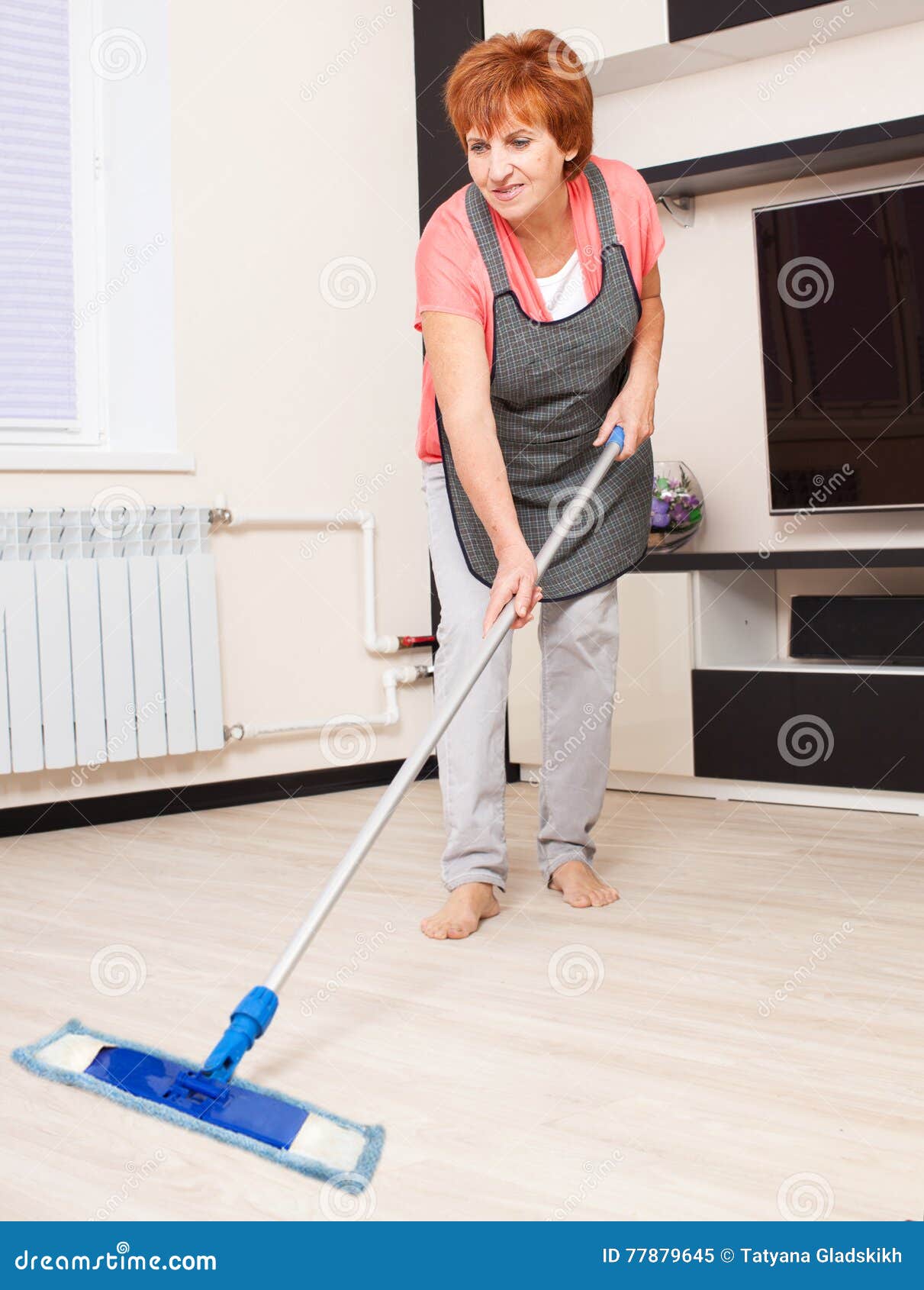 Woman Cleaning the Floor at Home Stock Image - Image of ideas, bucket ...