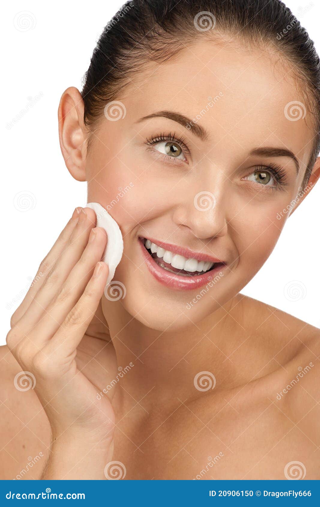 Woman cleaning her face stock photo. Image of cosmetics - 20906150