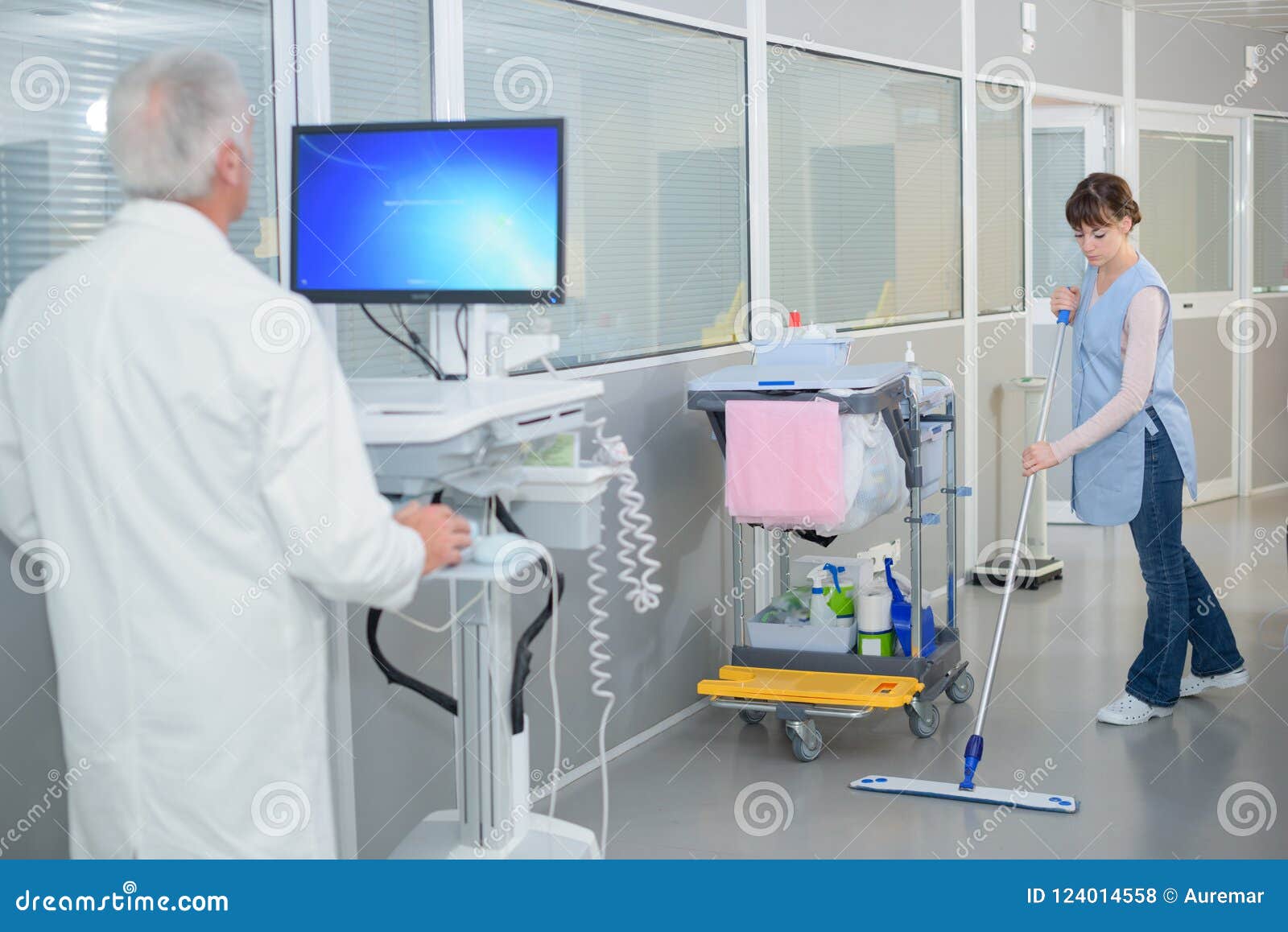 Cleaning Hospital Chamber. Spray Disinfection. Royalty-Free Stock Photo ...