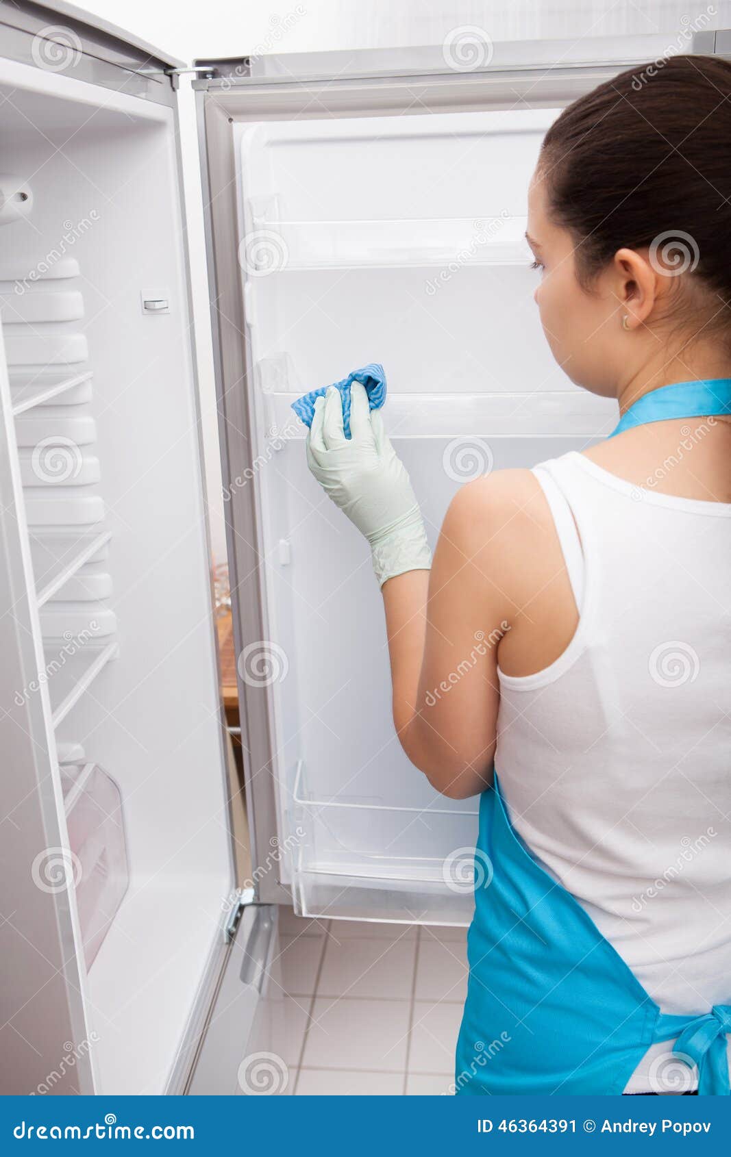 Woman Cleaning Refrigerator Stock Image - Image of cleaner, object ...