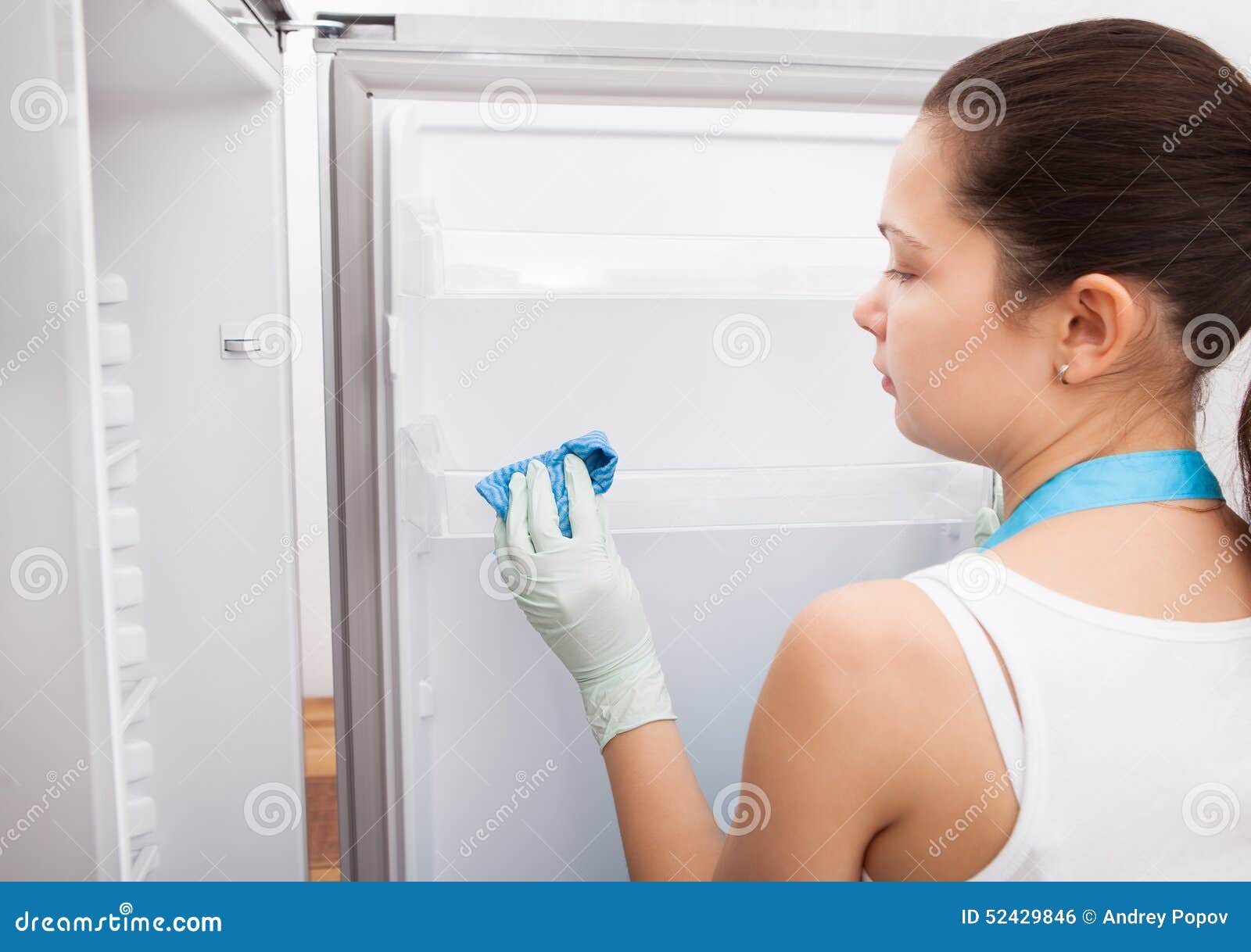 Woman Cleaning Refrigerator Stock Photo - Image of close, object: 52429846