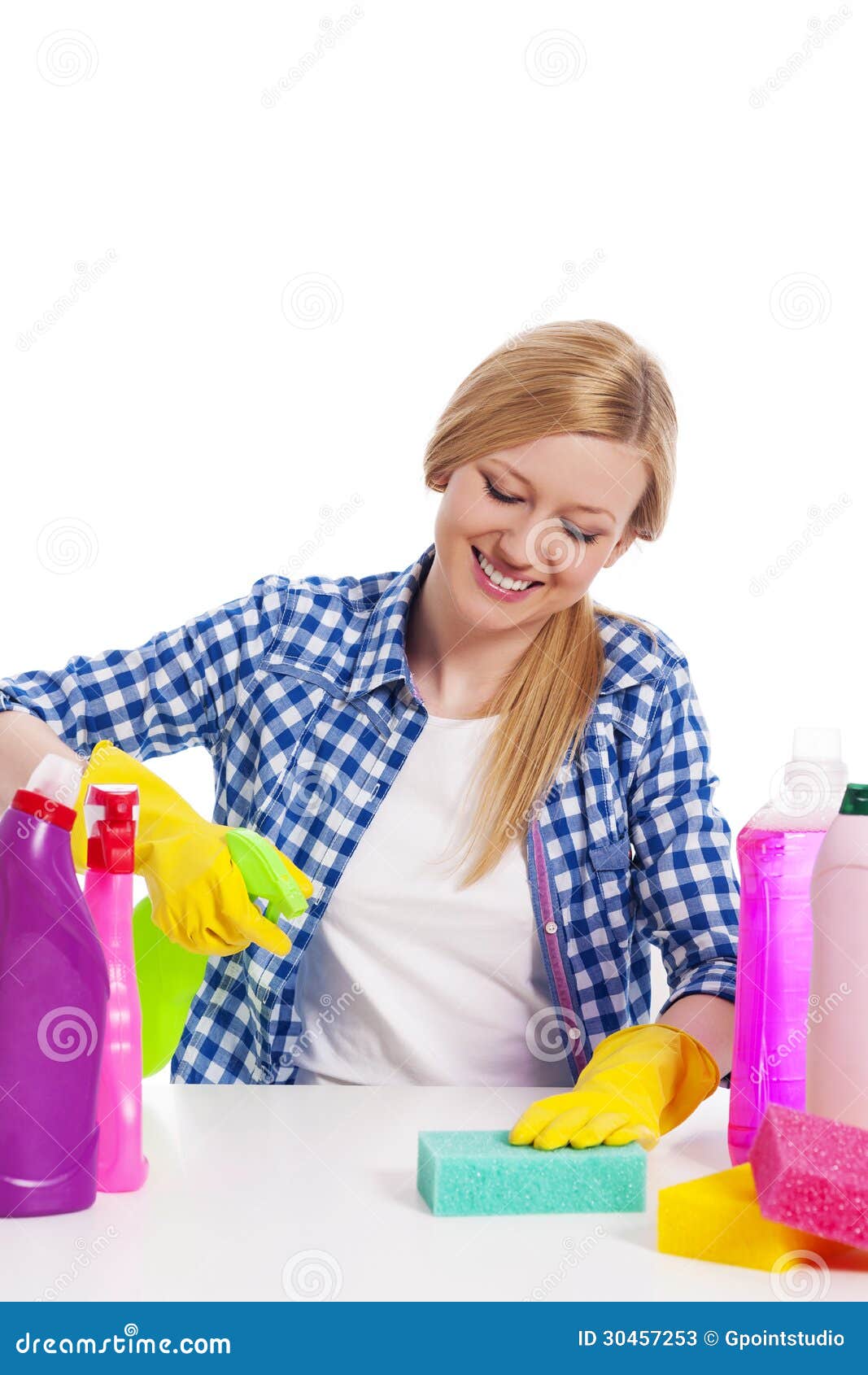 Woman cleaning table stock image. Image of hair, adult - 30457253
