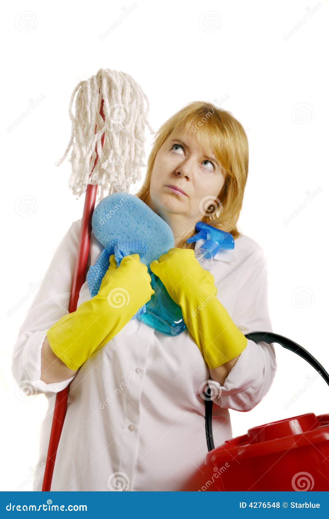 Cleaning Tools Cart Wait For Maid Or Cleaner In The Hospital. Bucket ...