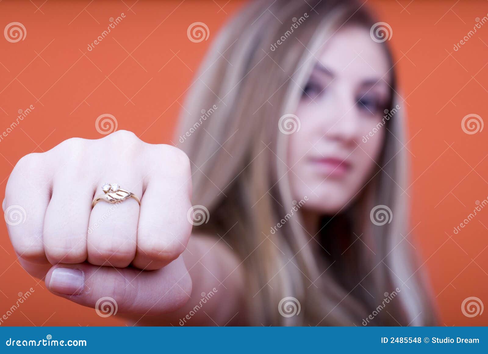 Woman with clenched fist stock photo. Image of attitude - 2485548