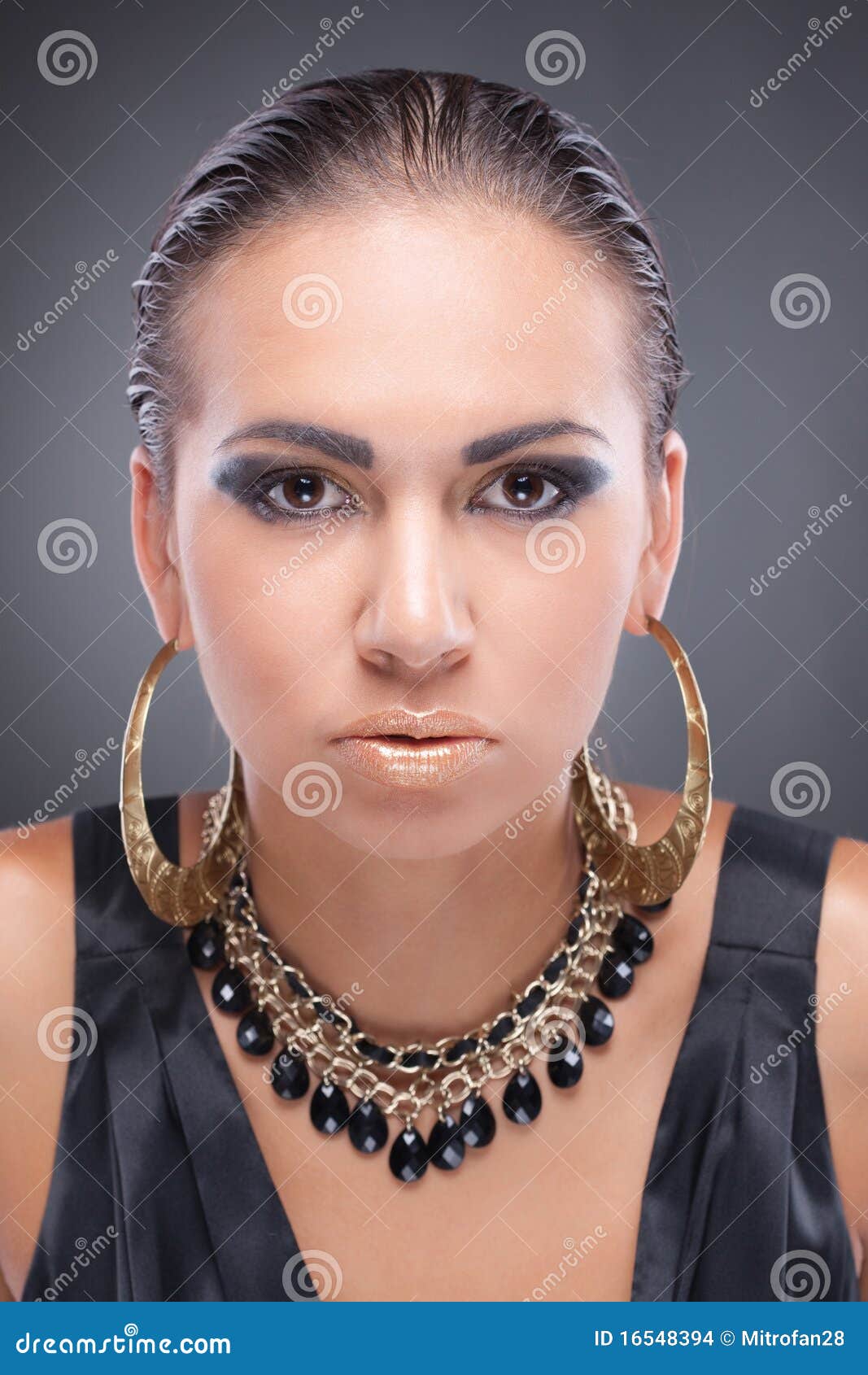 Woman in Cleopatra Style Looking at Camera Stock Photo - Image of ...
