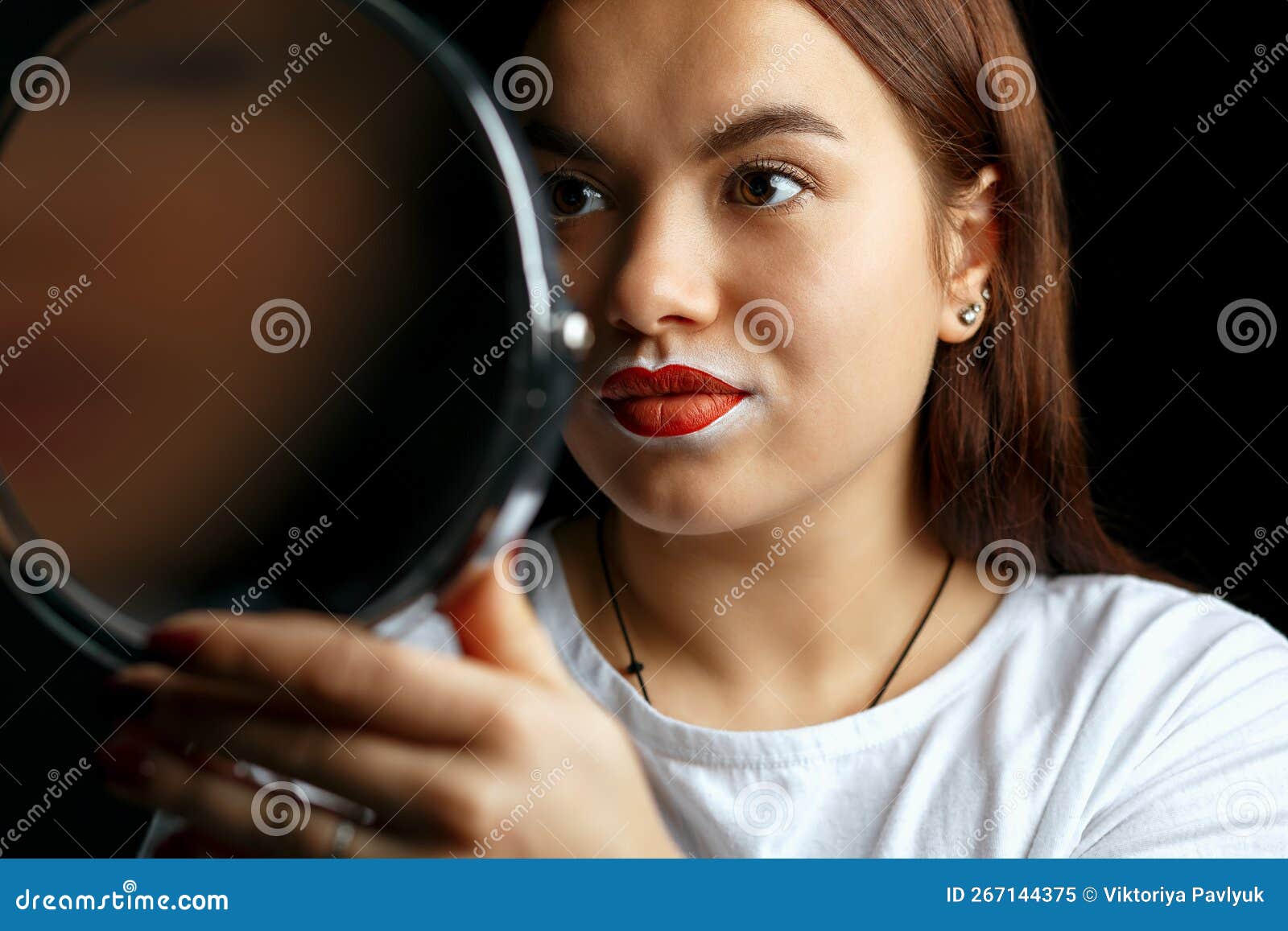 Young Woman Preparing To the Permanent Makeup Procedure at Beauty Salon ...