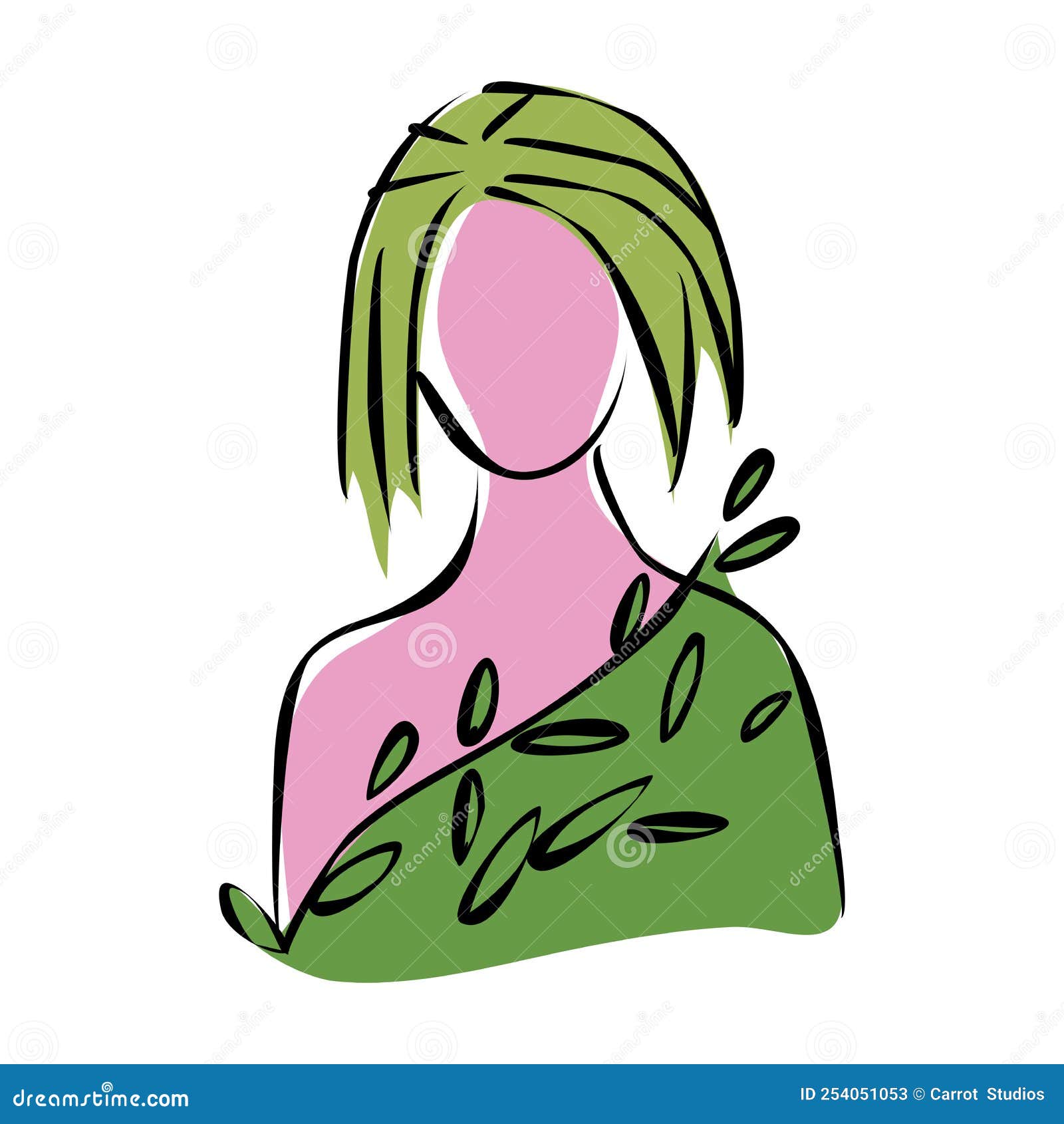 Woman Faceless Portrait Clip Art Stock Vector - Illustration of people ...
