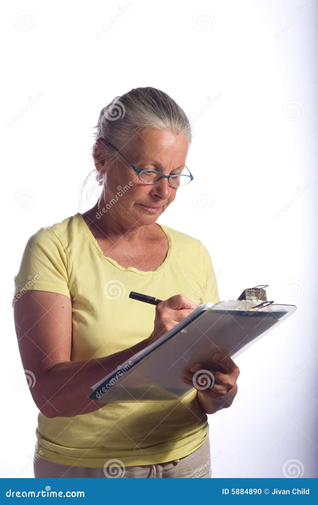 Woman with clipboard stock photo. Image of beautiful, portrait - 5884890