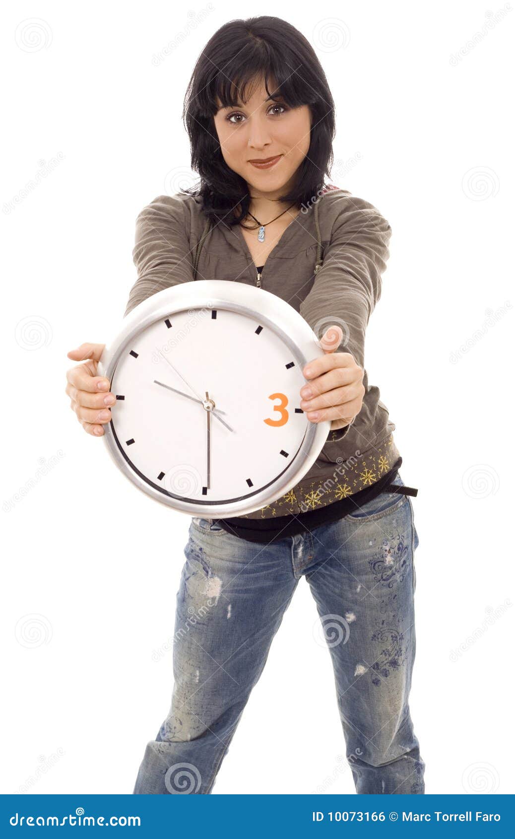 Woman clock stock photo. Image of clothing, clock, time - 10073166