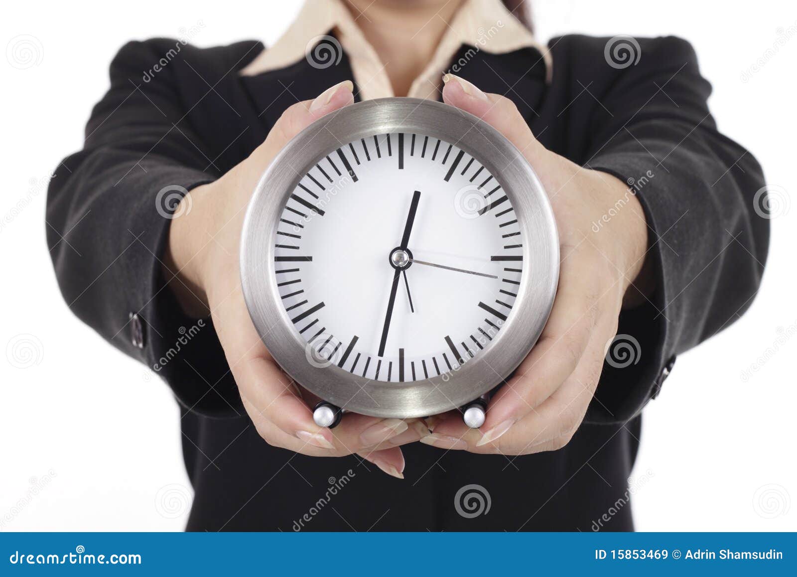 Woman with clock stock image. Image of lady, clock, stylish - 15853469