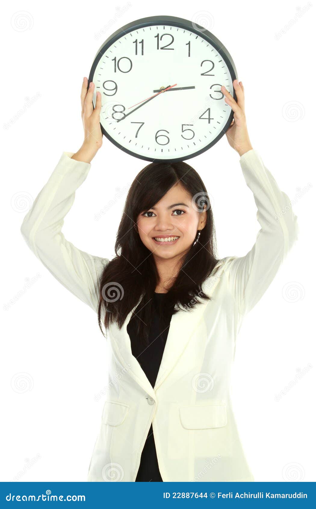 Woman with clock stock photo. Image of nice, businesswoman - 22887644