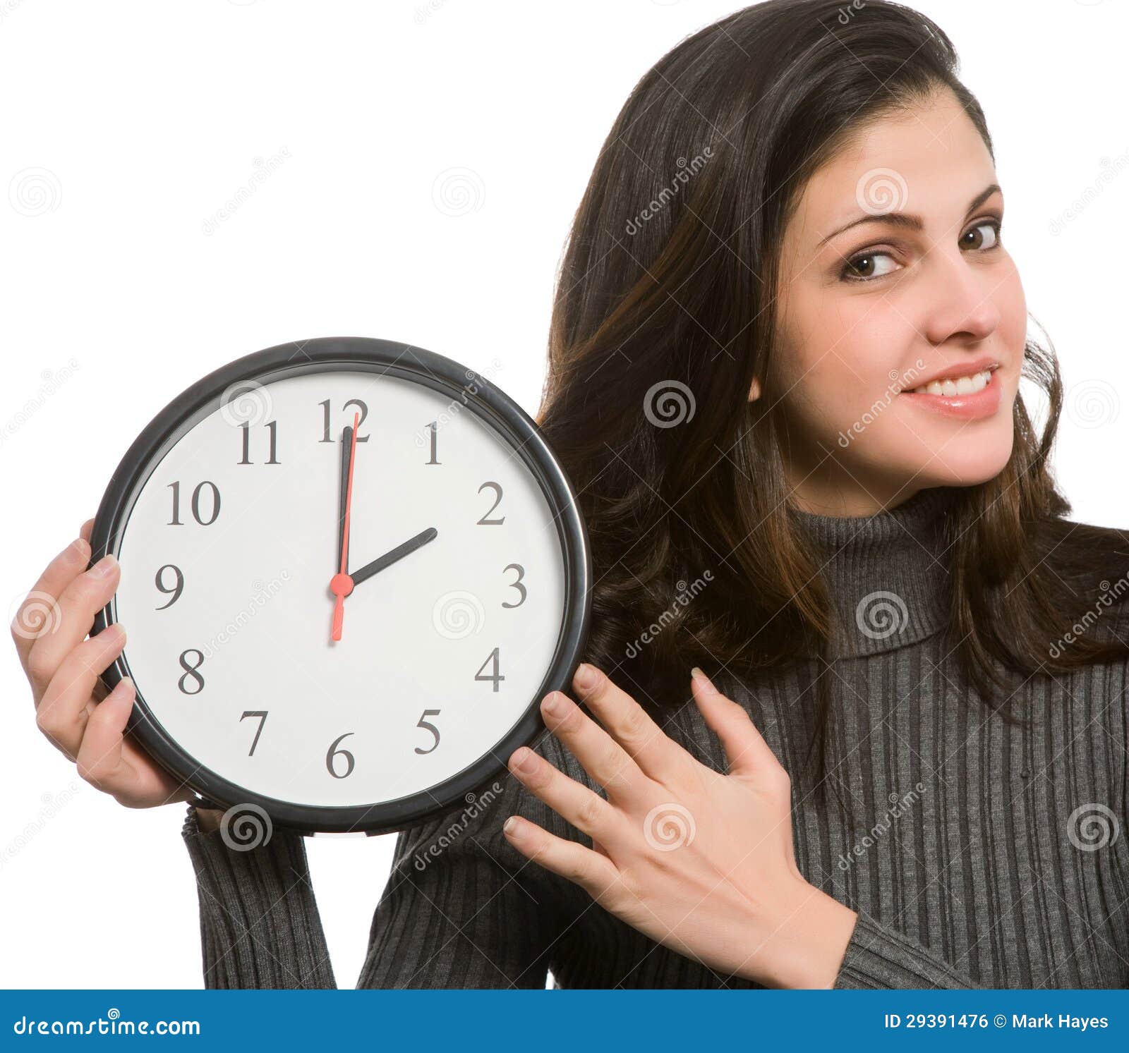 Woman with clock stock photo. Image of adjustment, woman - 29391476