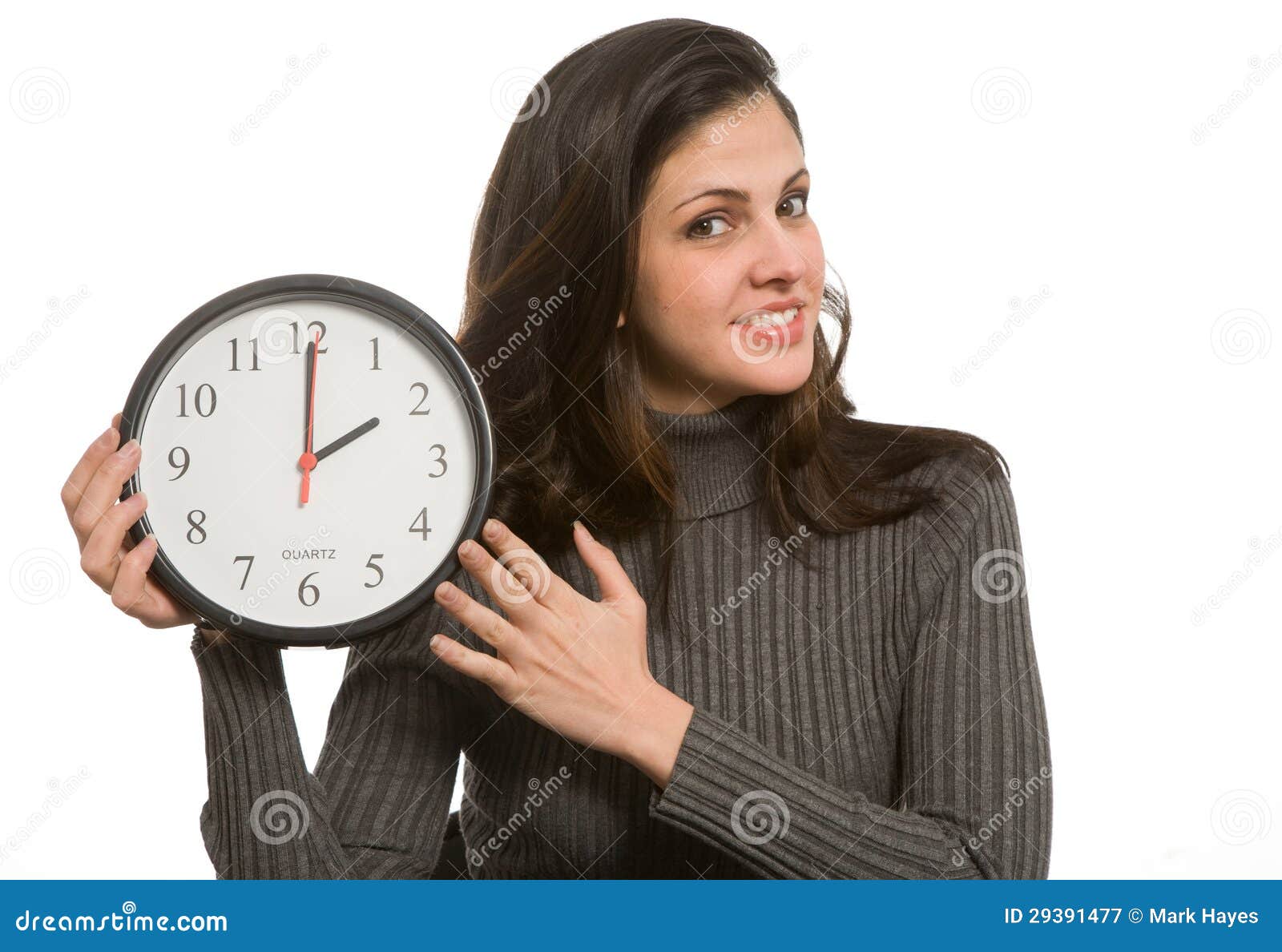 Woman with clock stock image. Image of time, daylight - 29391477