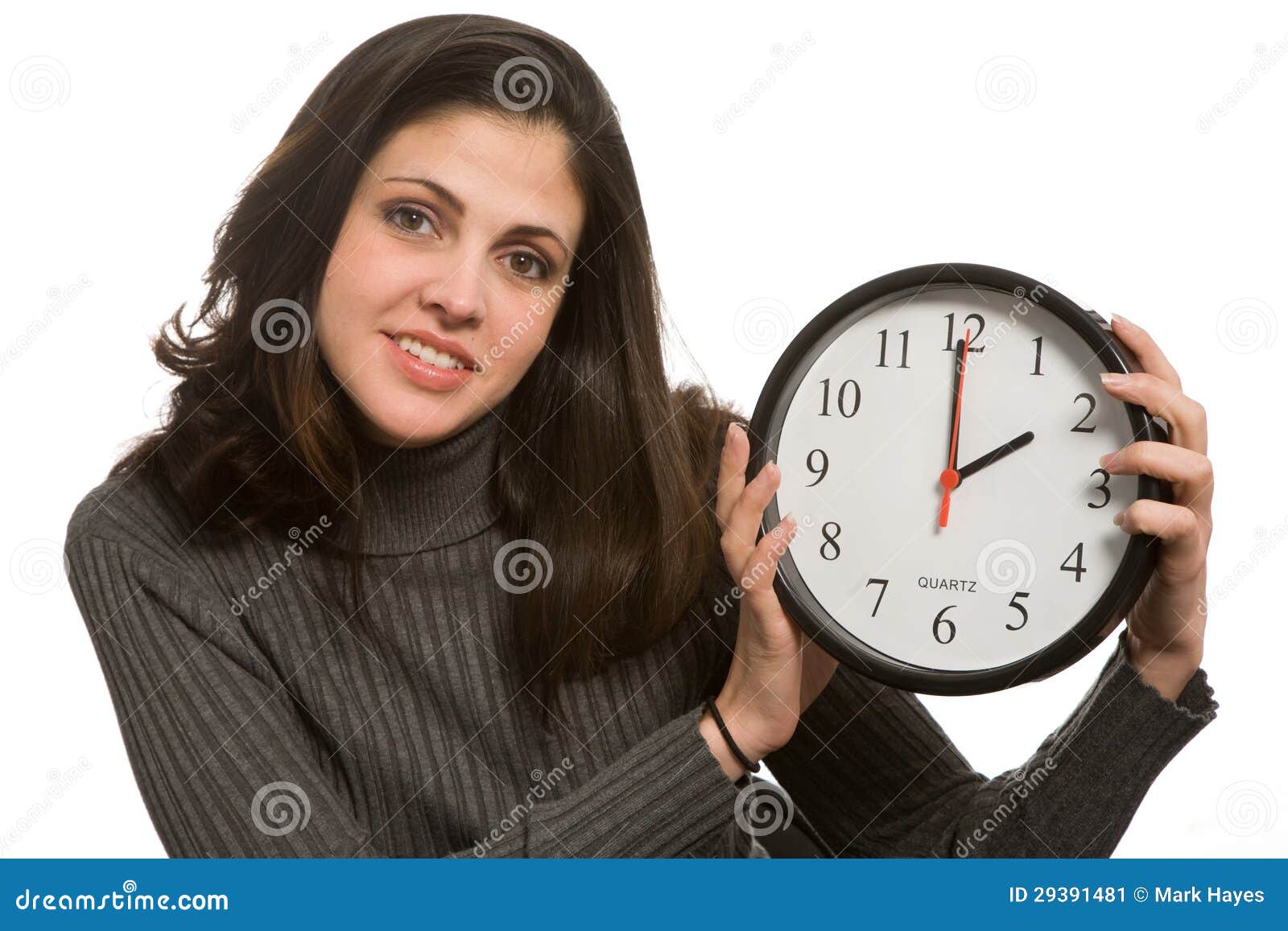 Woman with clock stock image. Image of savings, female - 29391481