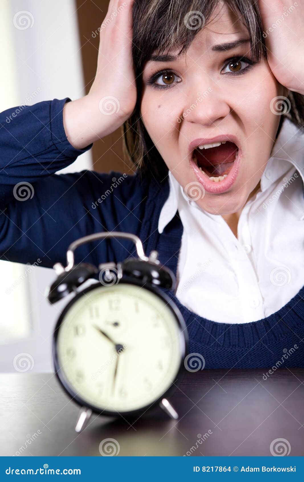 Woman with clock stock photo. Image of adult, person, face - 8217864