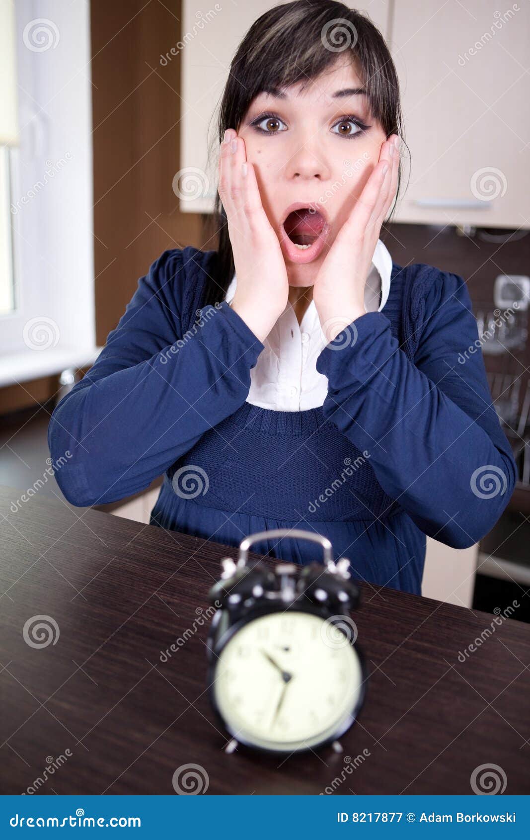 Woman with clock stock image. Image of beauty, caucasian - 8217877