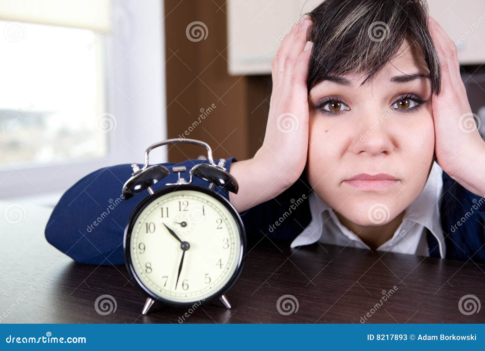 Woman with clock stock image. Image of hurry, face, clock - 8217893