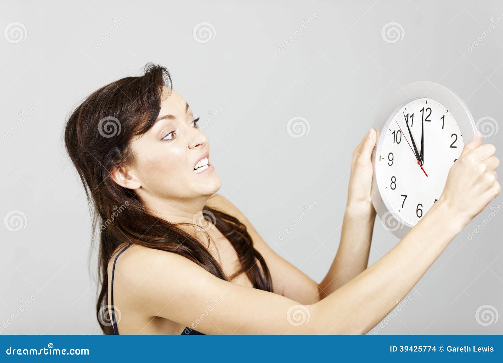 Woman with clock stock photo. Image of appointment, clock - 39425774