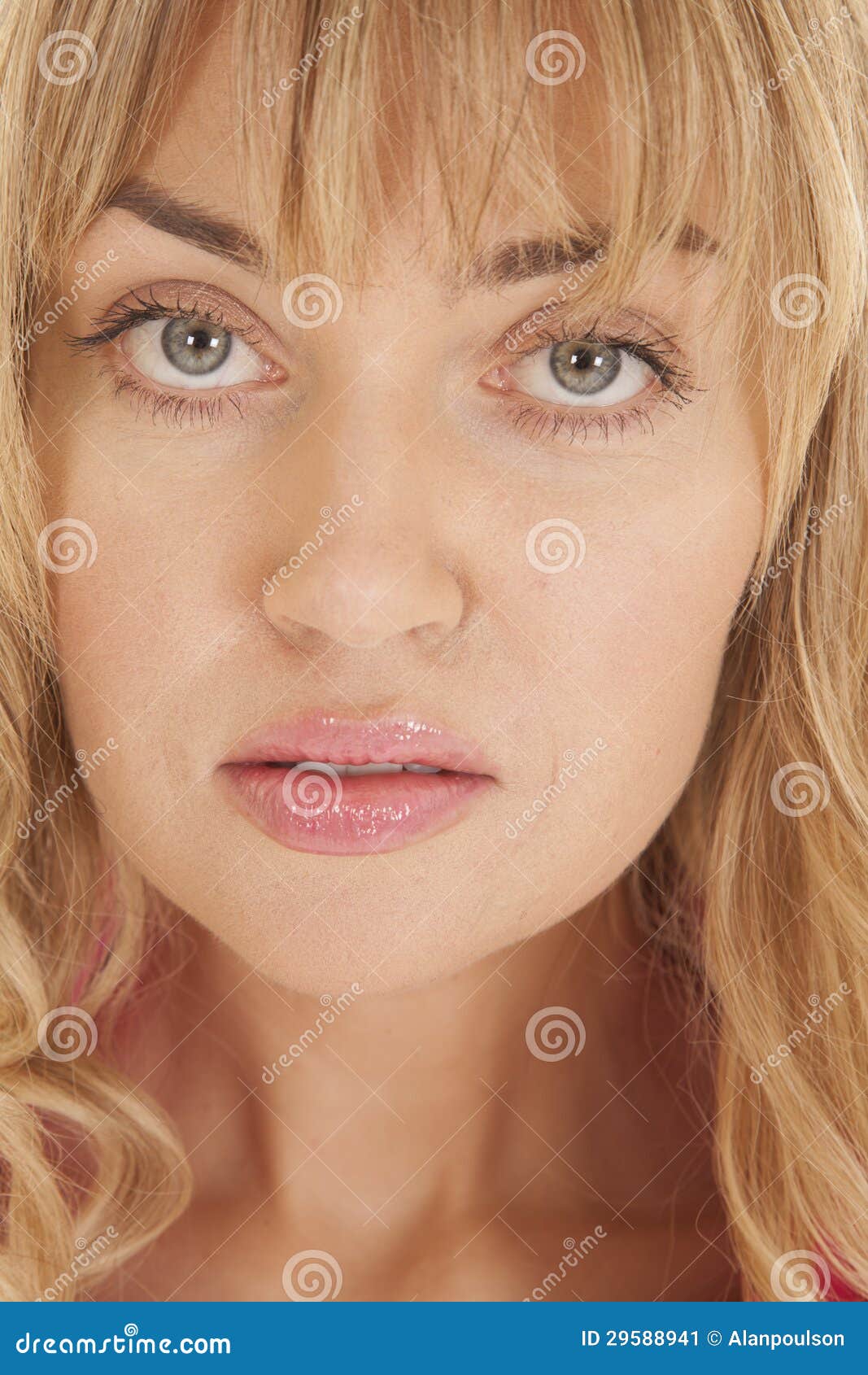 Woman Close Serious Expression Stock Image - Image of cute, beauty ...