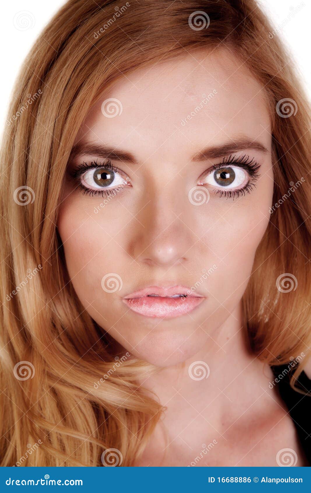 Woman close startled stock photo. Image of face, blond - 16688886