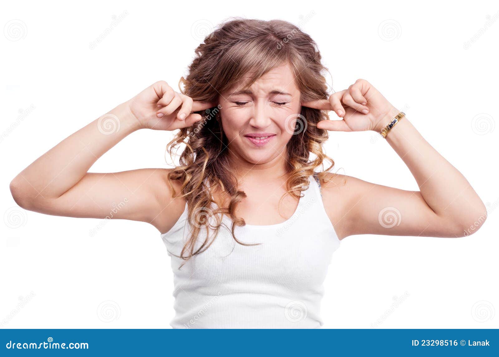 185 Angry Young Woman Closing Her Ears Stock Photos - Free & Royalty ...