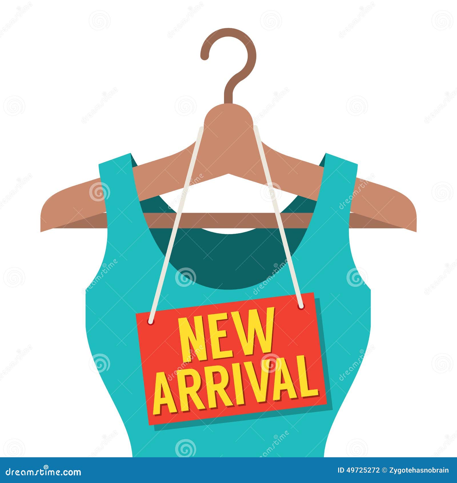 Woman Clothes on Hanger with New Arrival Tag Stock Vector ...