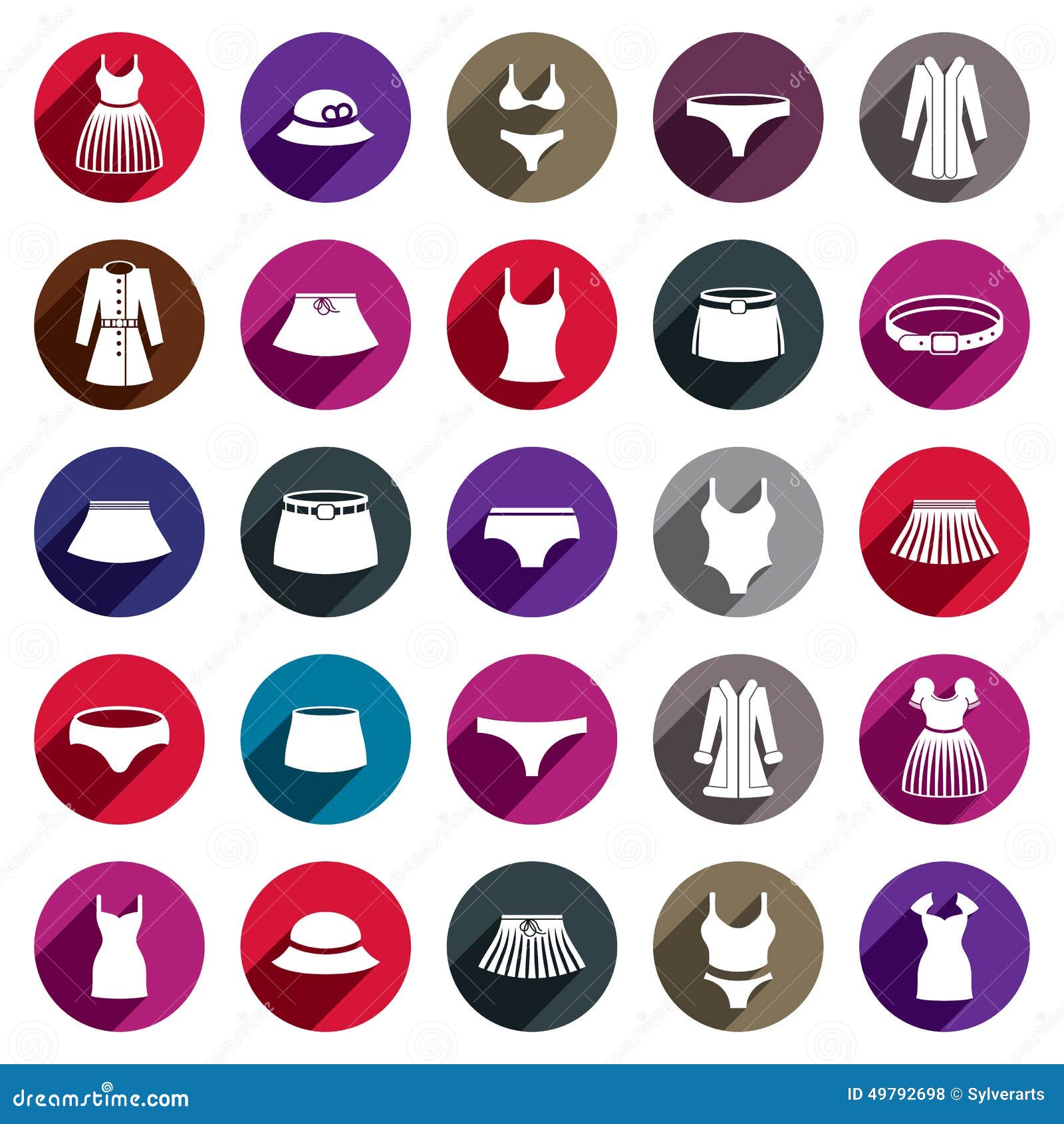 Woman Clothes Vector Icon Set Stock Vector - Illustration of collection ...