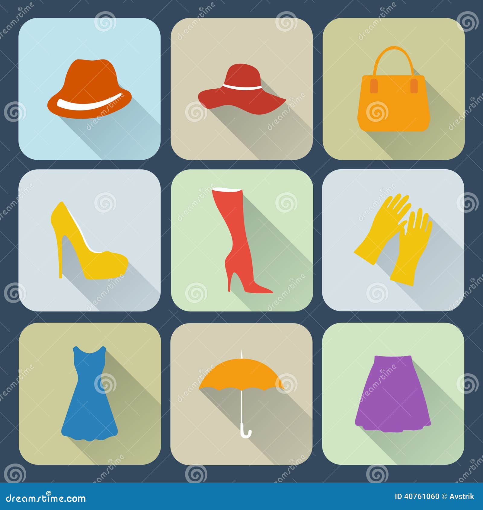 Woman clothing icons set stock vector. Illustration of symbol - 40761060