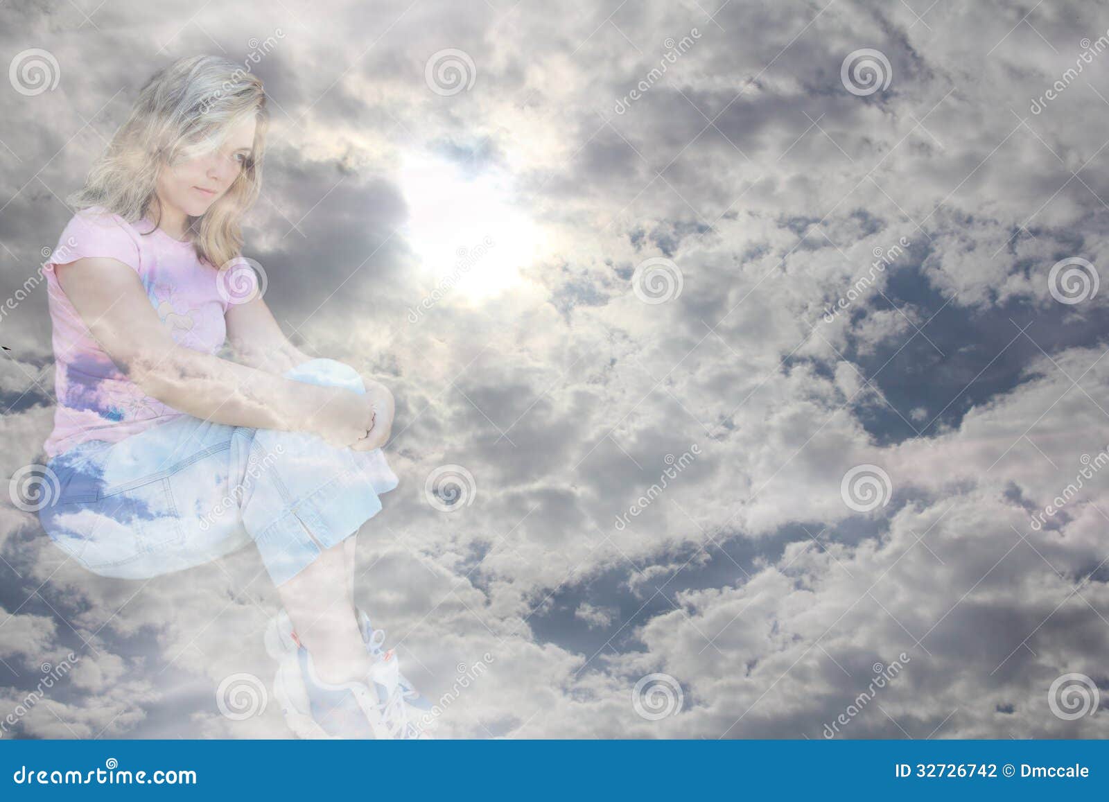 Woman in clouds stock photo. Image of heaven, inspiration - 32726742