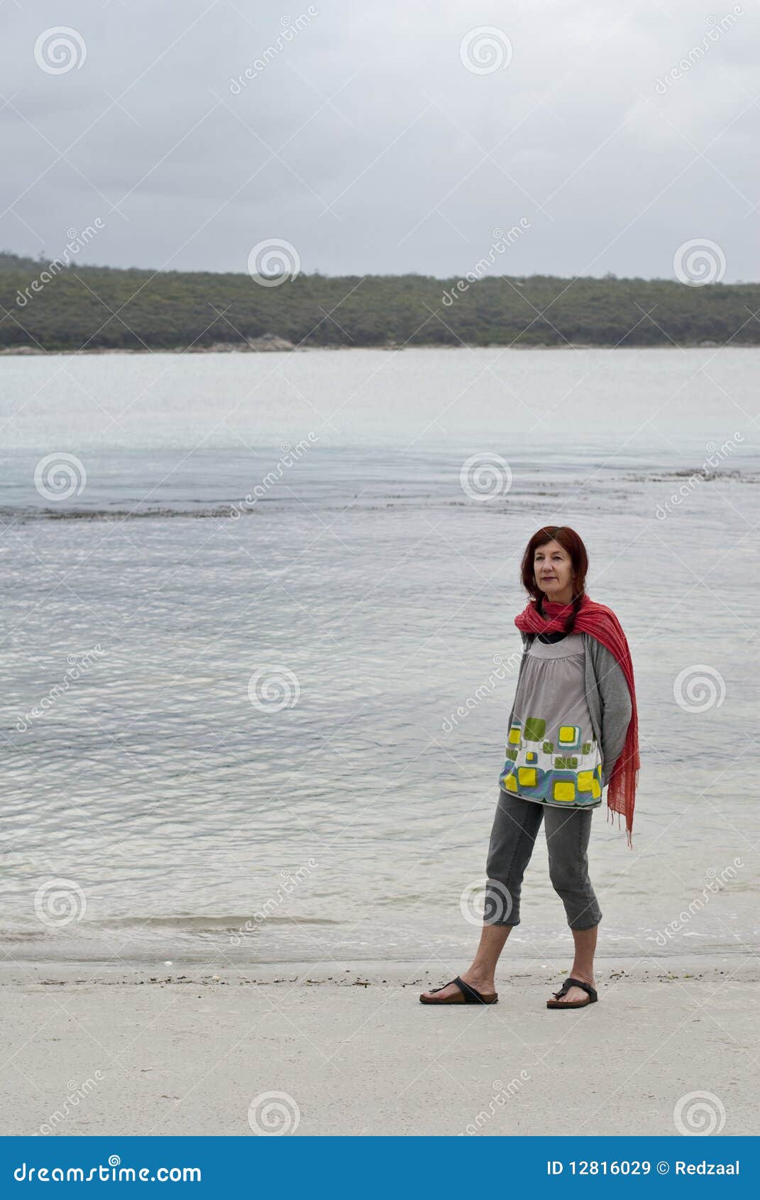 Woman in Coastal Wilderness Stock Image - Image of hope, river: 12816029