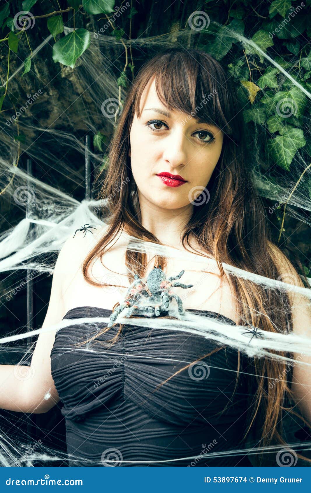 Woman in the cobweb stock photo. Image of mystery, sensuality - 53897674