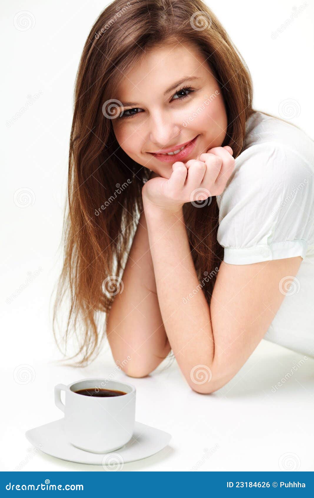 Woman with coffee stock photo. Image of human, adult - 23184626
