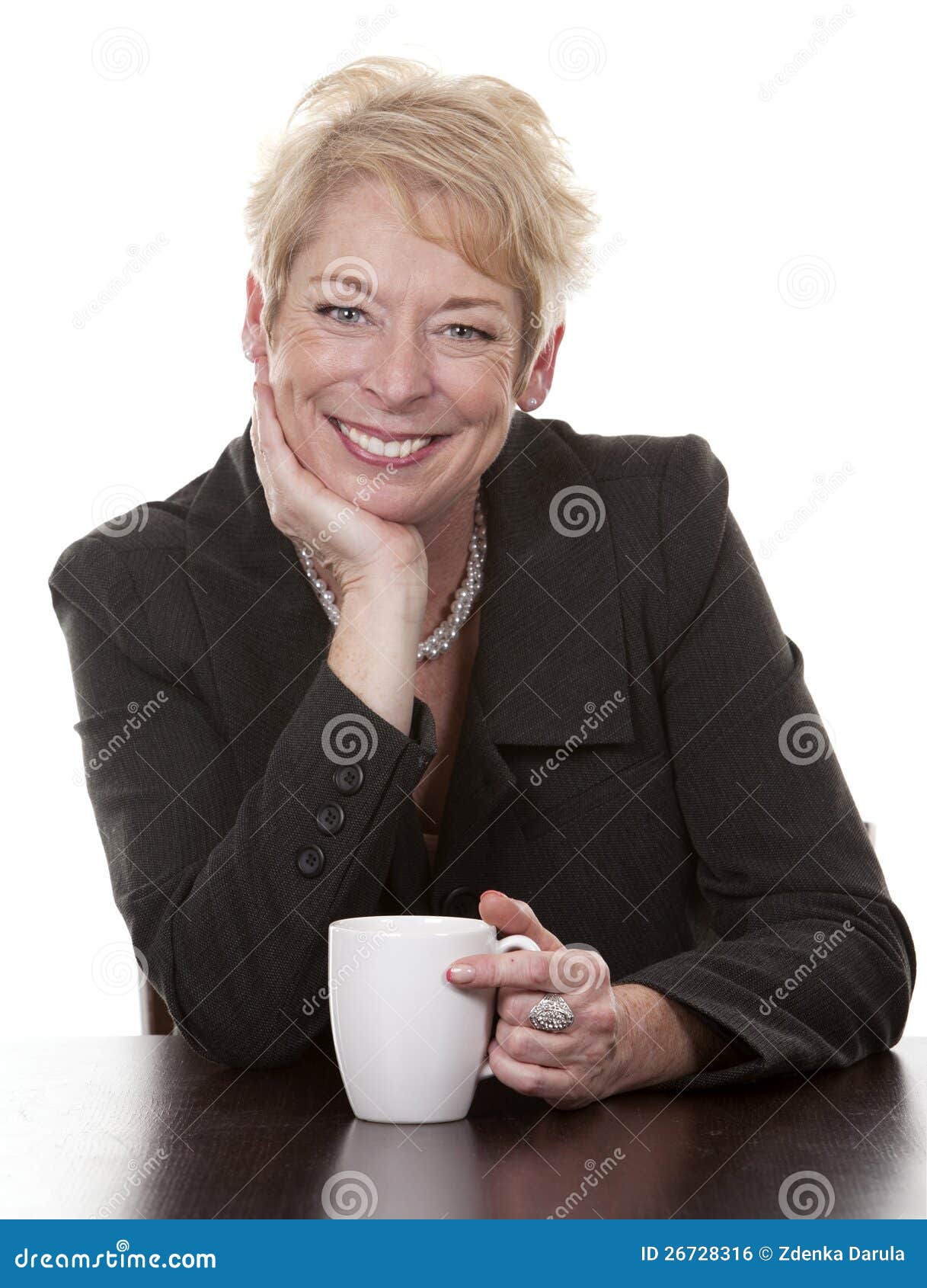 Woman with coffee stock photo. Image of corporate, female - 26728316