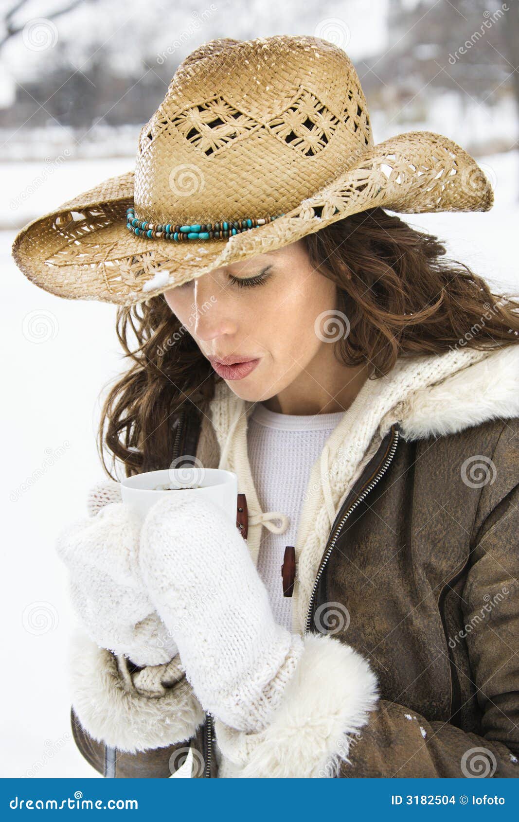 Woman with coffee. stock photo. Image of pretty, posed - 3182504