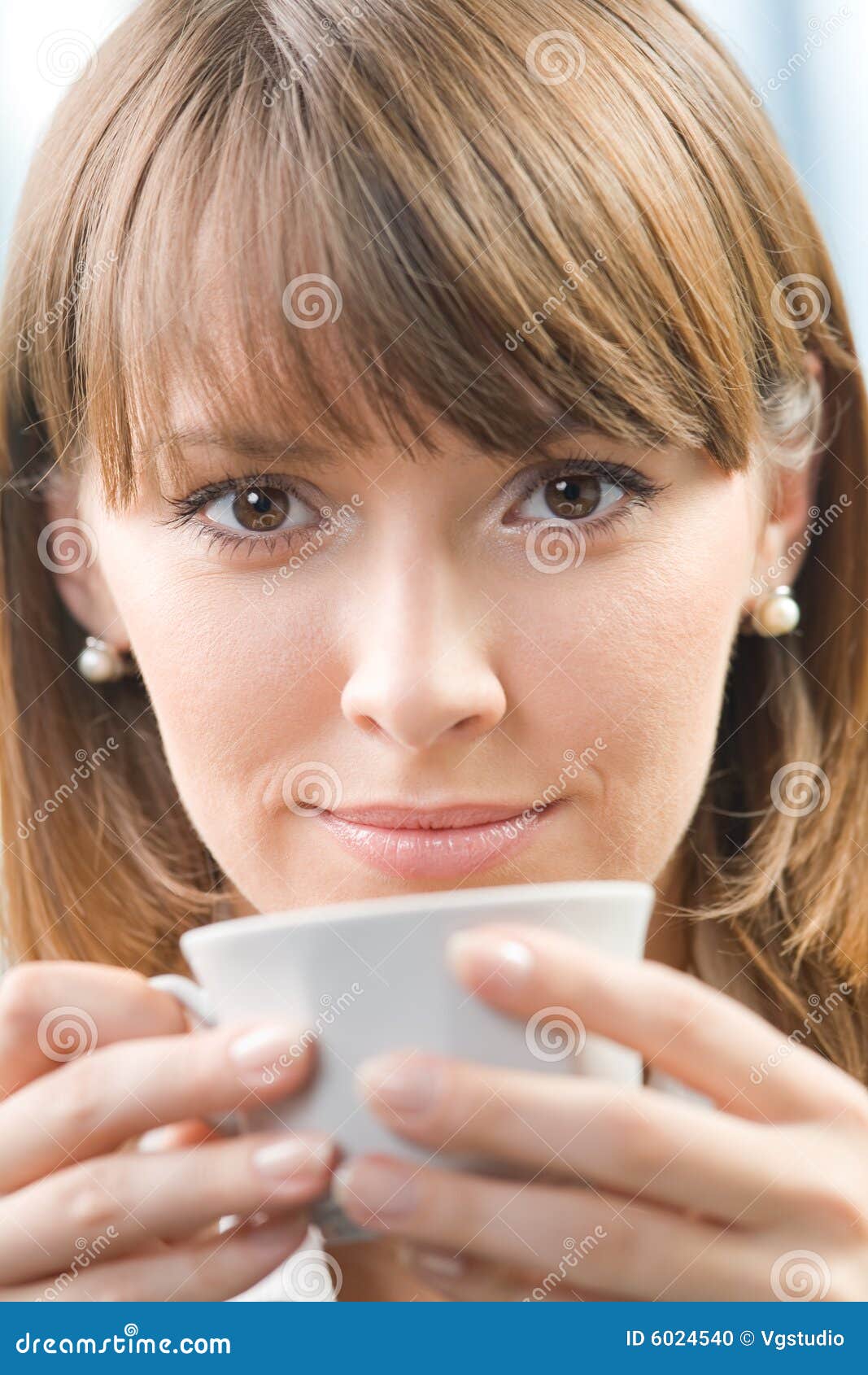 Woman with coffee stock photo. Image of occupation, joyful - 6024540