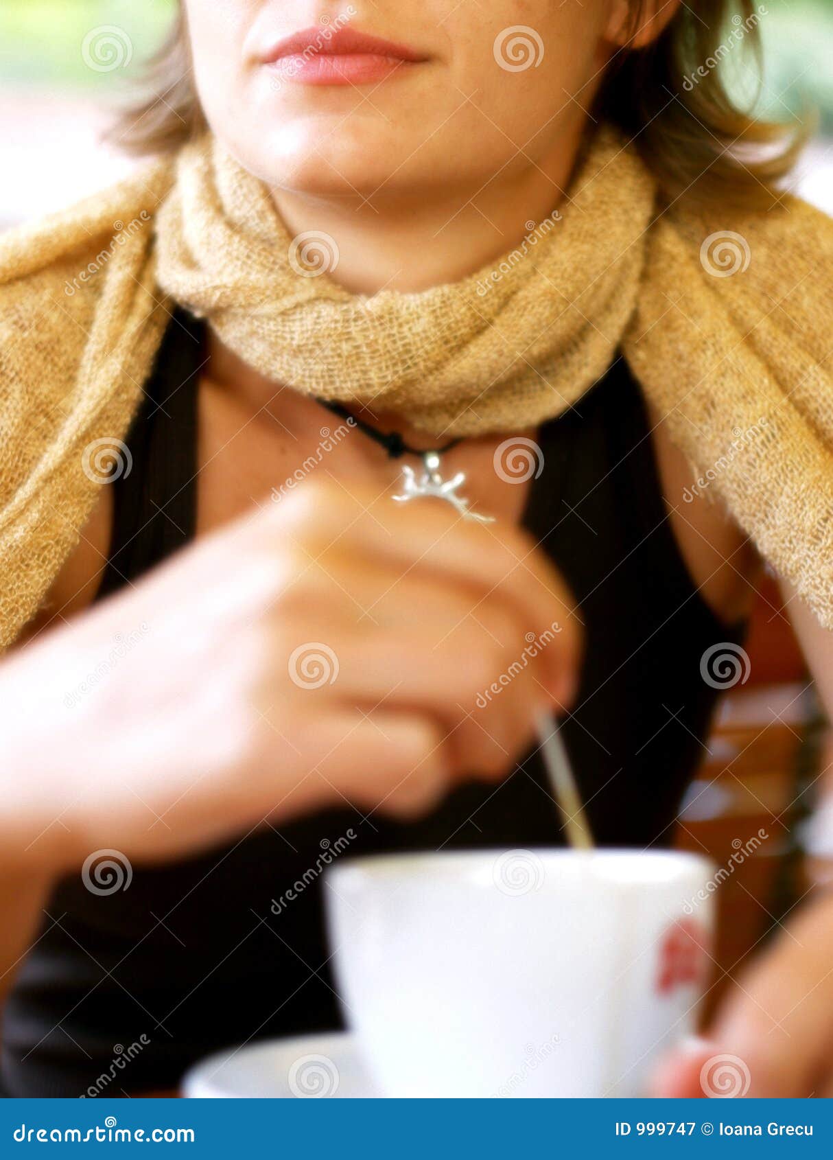 Woman with coffee stock image. Image of wake, table, cafe - 999747