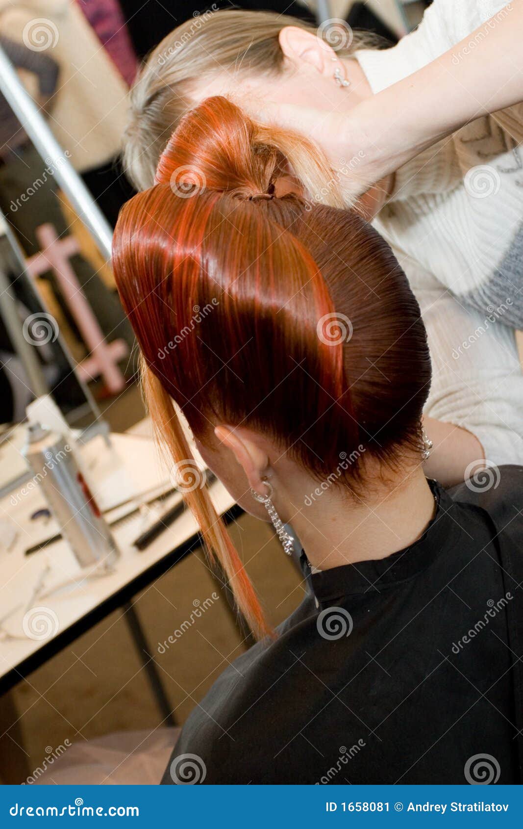 Woman coiffure stock image. Image of curl, dress, loveliness - 1658081