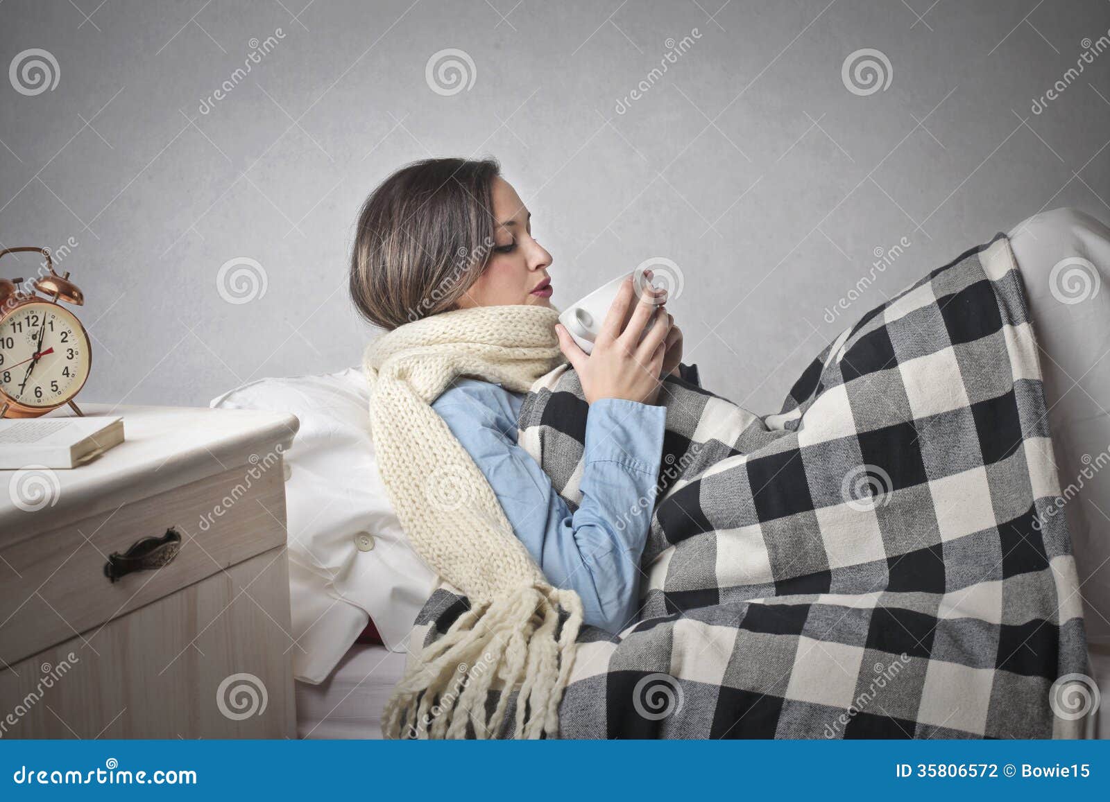 Woman with a cold stock photo. Image of season, scarf - 35806572