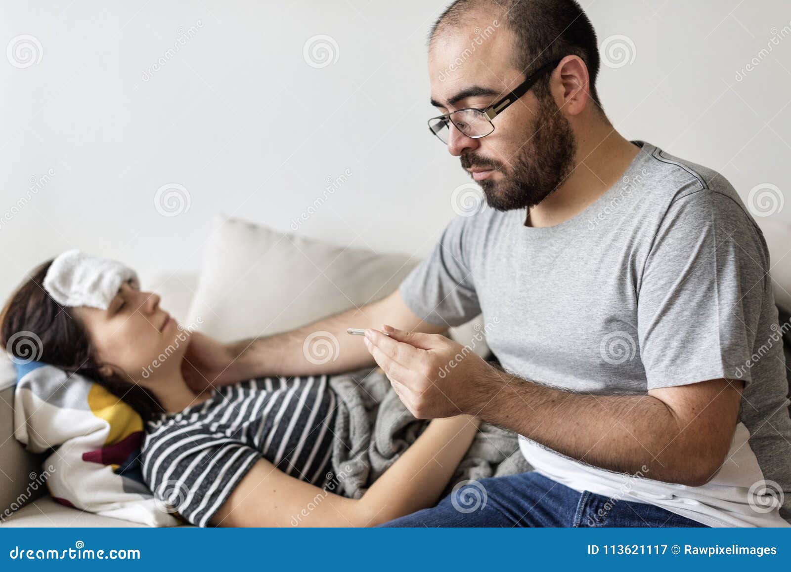 Woman with a Cold and High Fever Stock Image - Image of sneeze, patient ...
