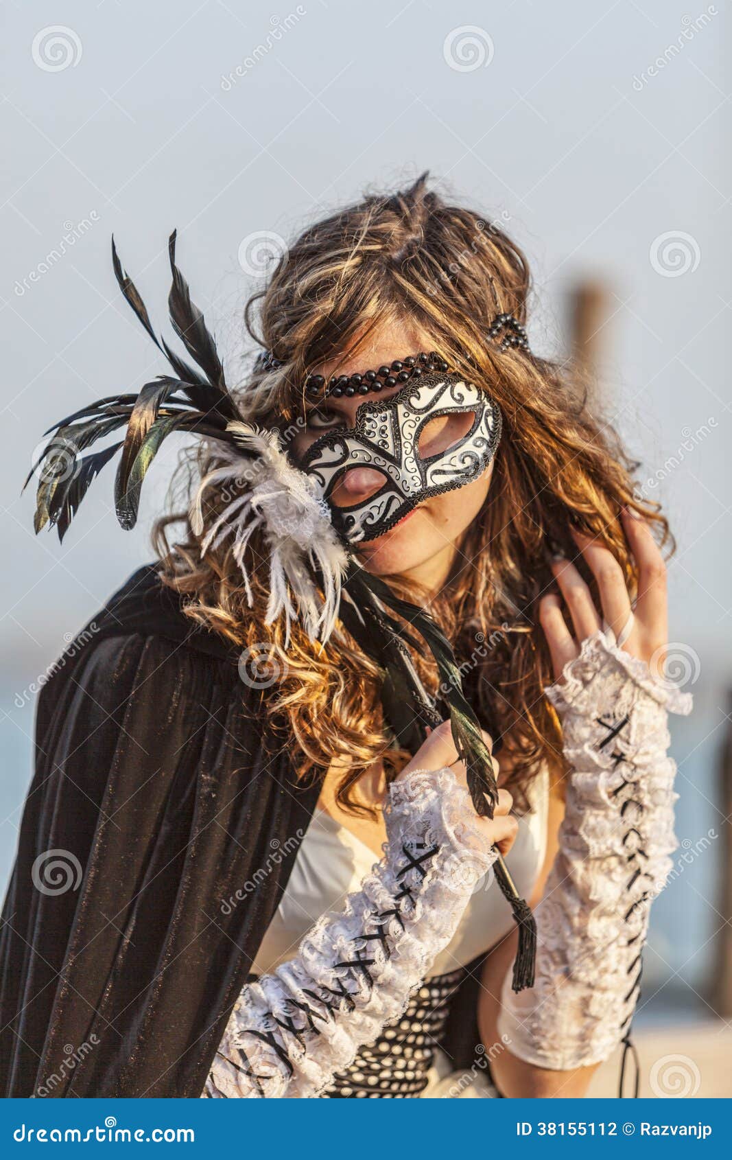 Woman with Colombina Mask editorial photography. Image of colombina ...
