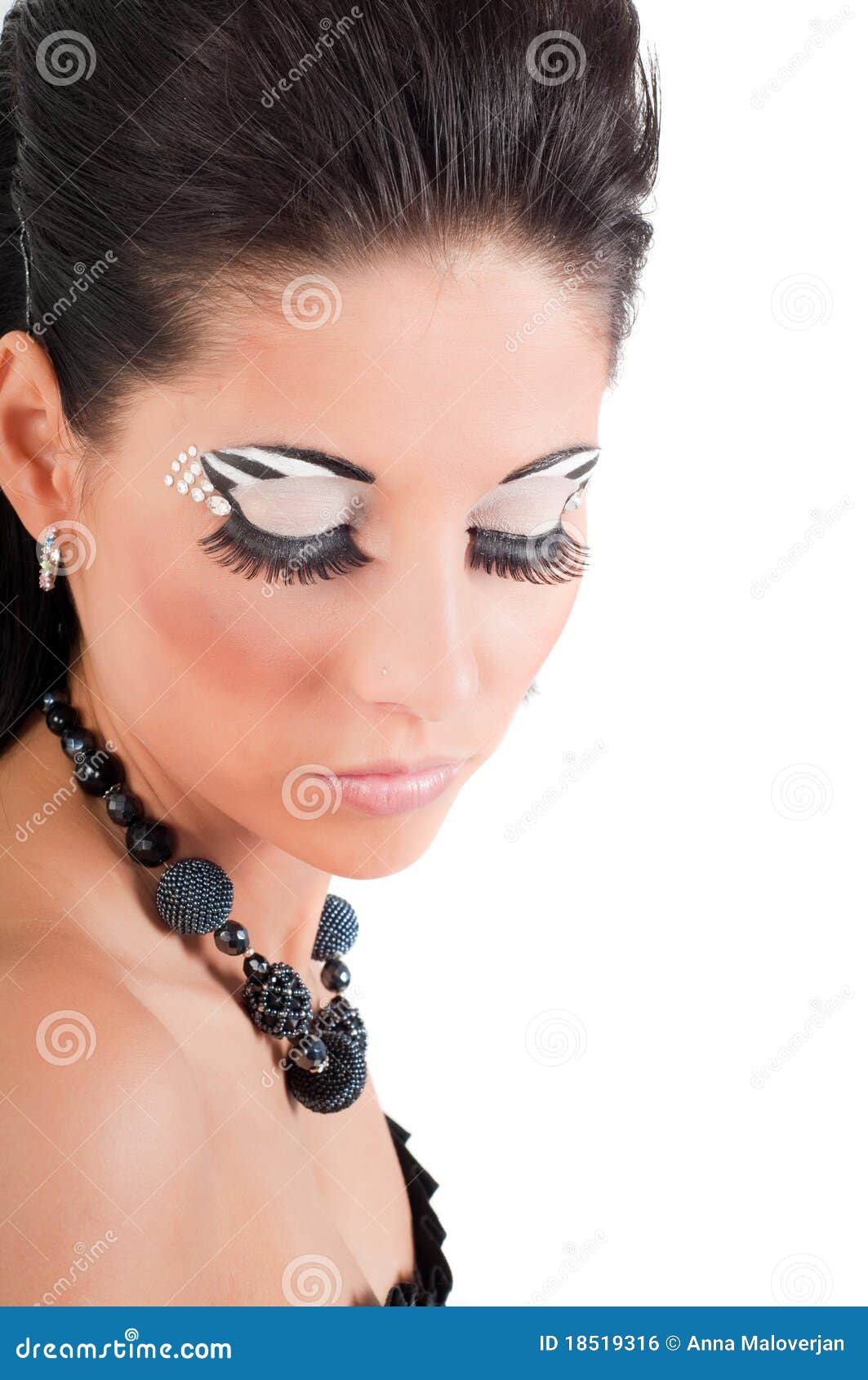 Woman with color face art stock photo. Image of lady - 18519316