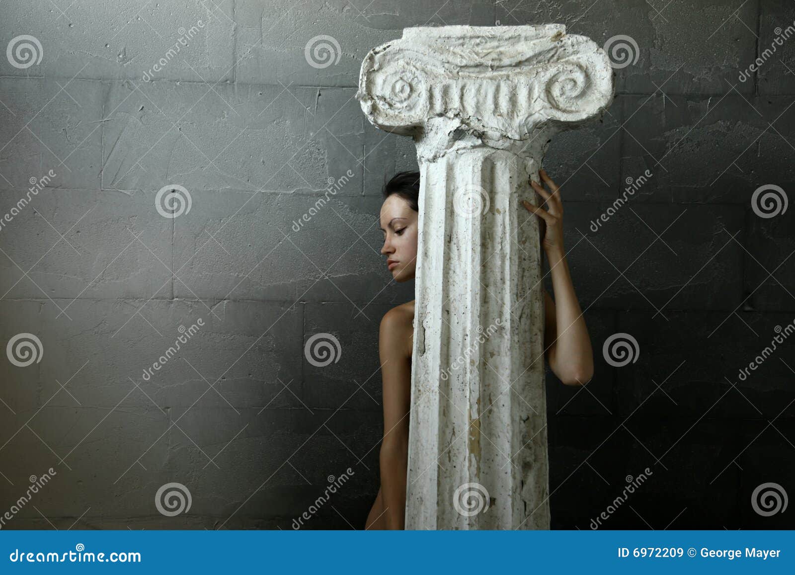 Woman with column stock image. Image of human, female - 6972209