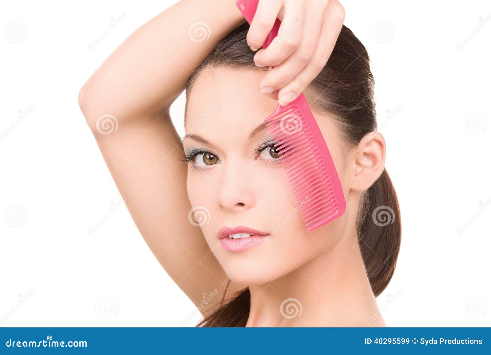 Woman with comb stock image. Image of attractive, lovely - 40295599