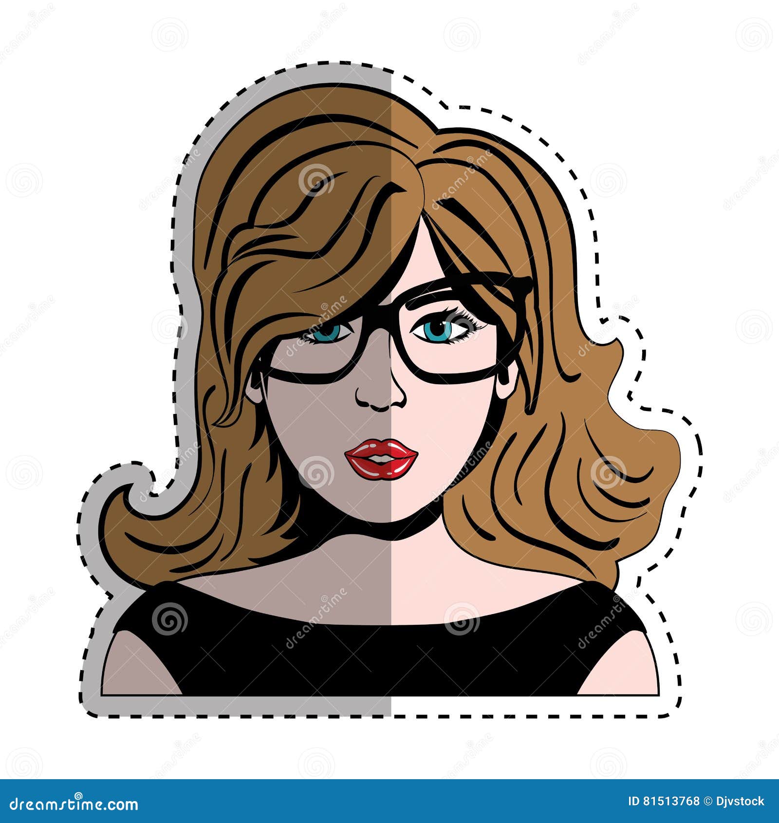 Woman comic face stock vector. Illustration of surprise - 81513768