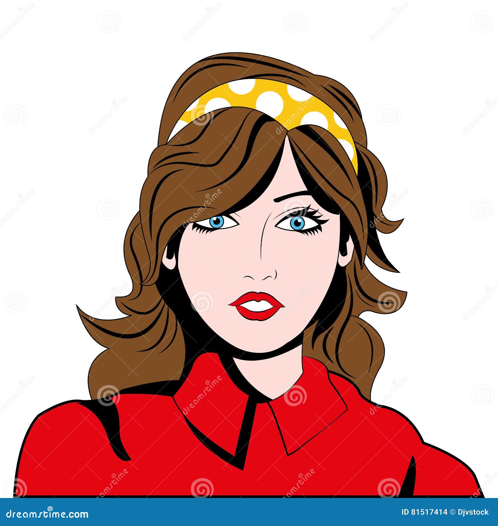 Woman comic face stock vector. Illustration of adult - 81517414
