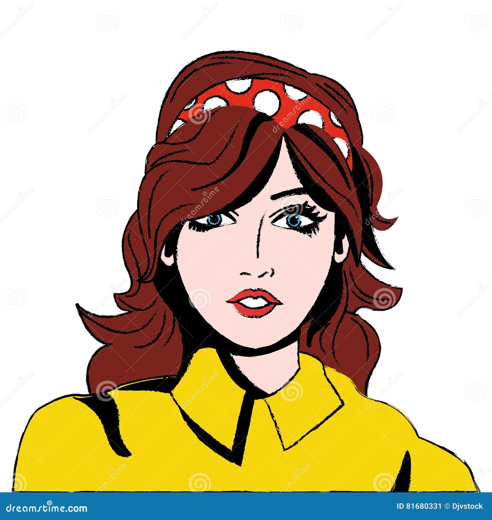 Woman comic face stock vector. Illustration of person - 81680331