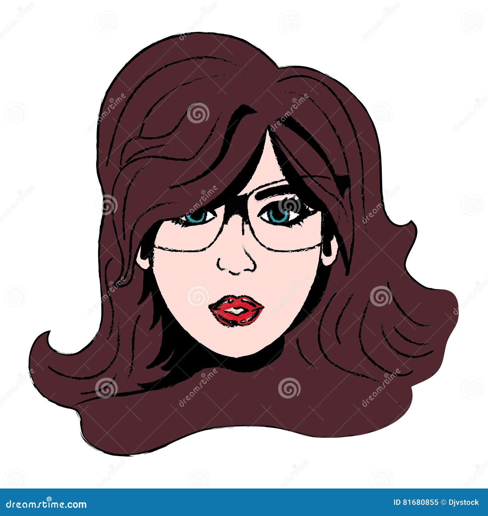 Woman comic face stock vector. Illustration of fashion - 81680855