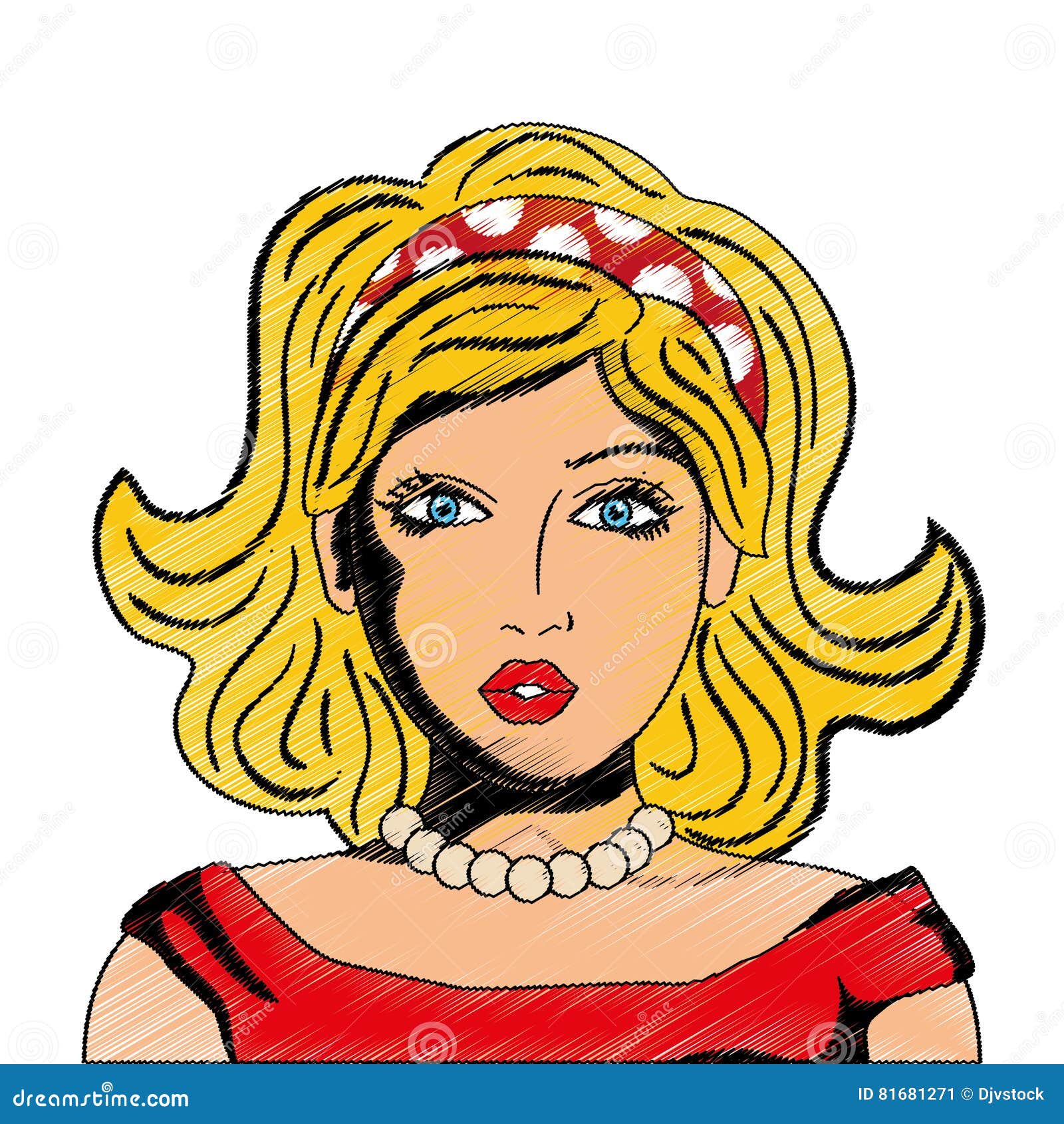Woman Comic Face Cartoon Vector | CartoonDealer.com #81681271